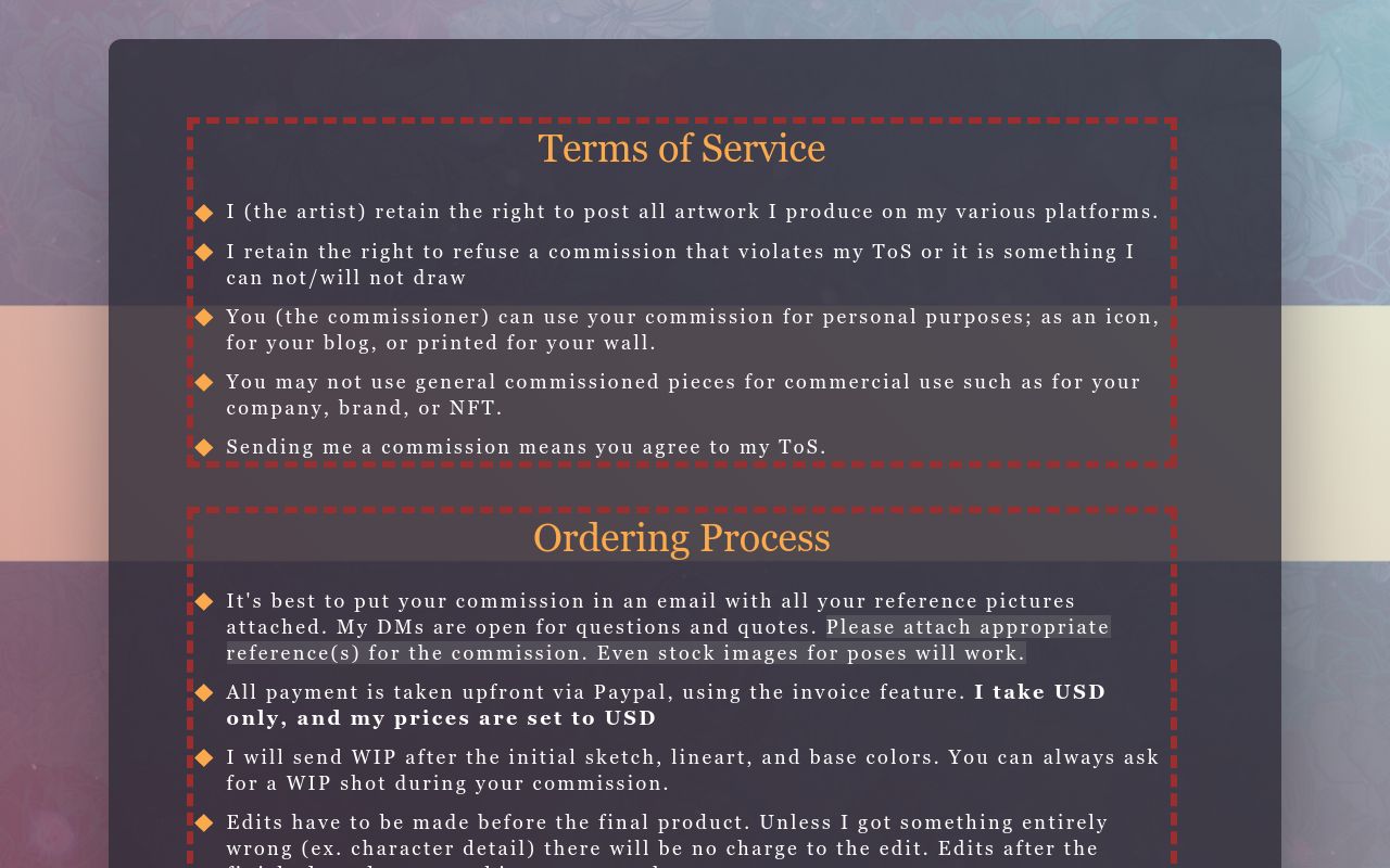 Nvbekillin's Commission ToS